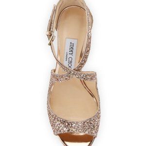 Jimmy Choo | Shoes | Jimmy Choo Emily 85 Course Glitter Sandal In ...